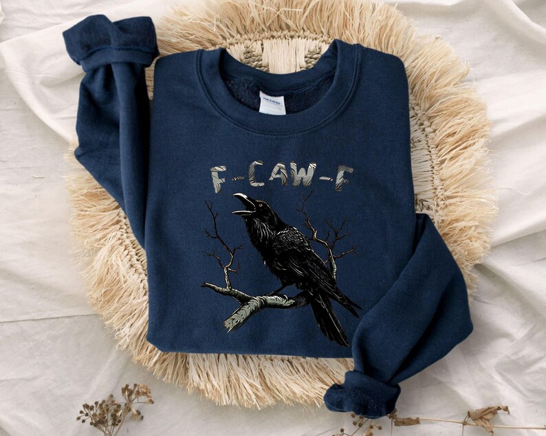 Black Bird Meme Sarcastic Halloween Sweatshirt, Funny Crow Halloween ...