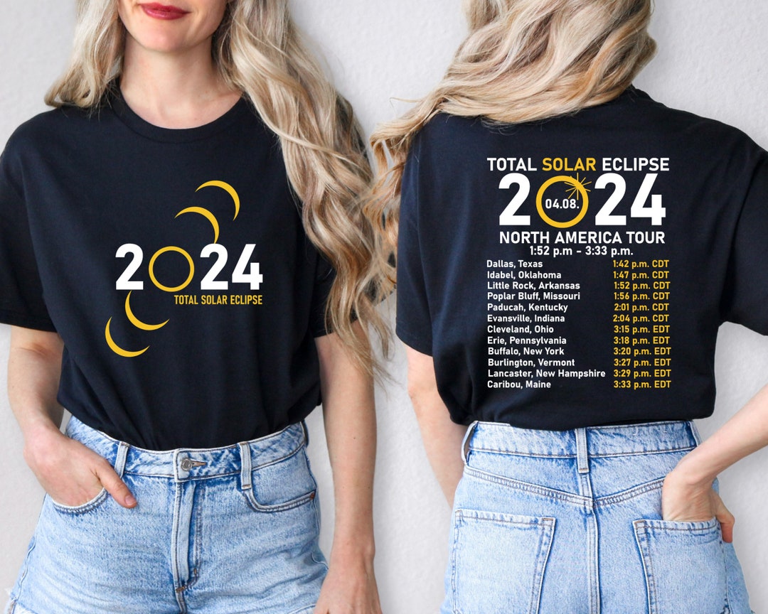 Total Solar Eclipse 2024 Shirt, Double-sided Shirt, April 8th 2024 ...
