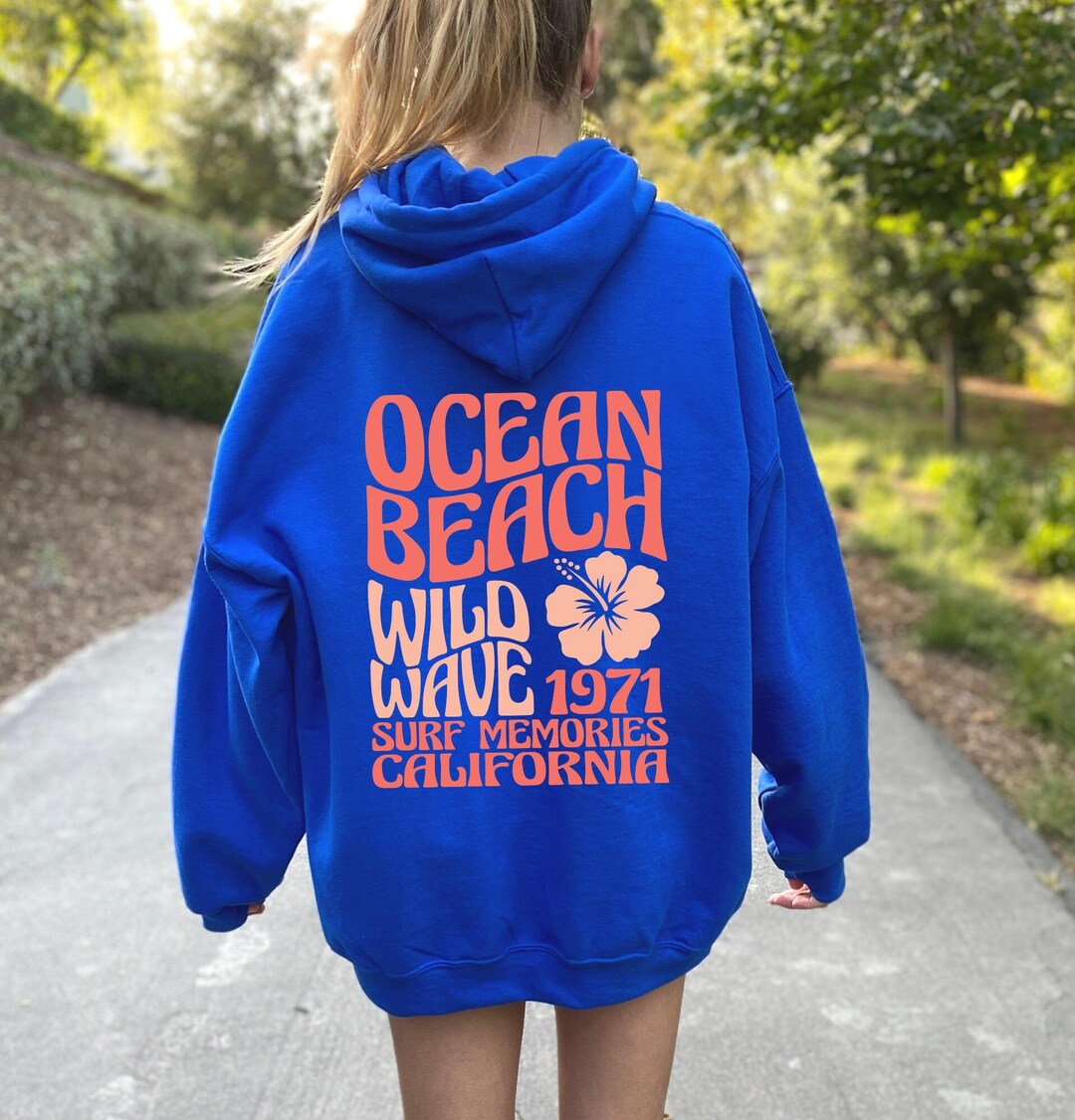 Ocean Beach Hoodie Aesthetic Hoodie Tumblr Sweatshirt CA Surf Tee ...