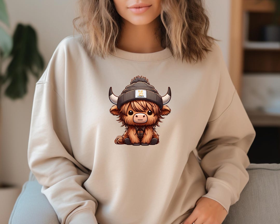 Highland Cow Sweatshirt, Highland Cow Crewneck, Cute Cow Hoodie ...