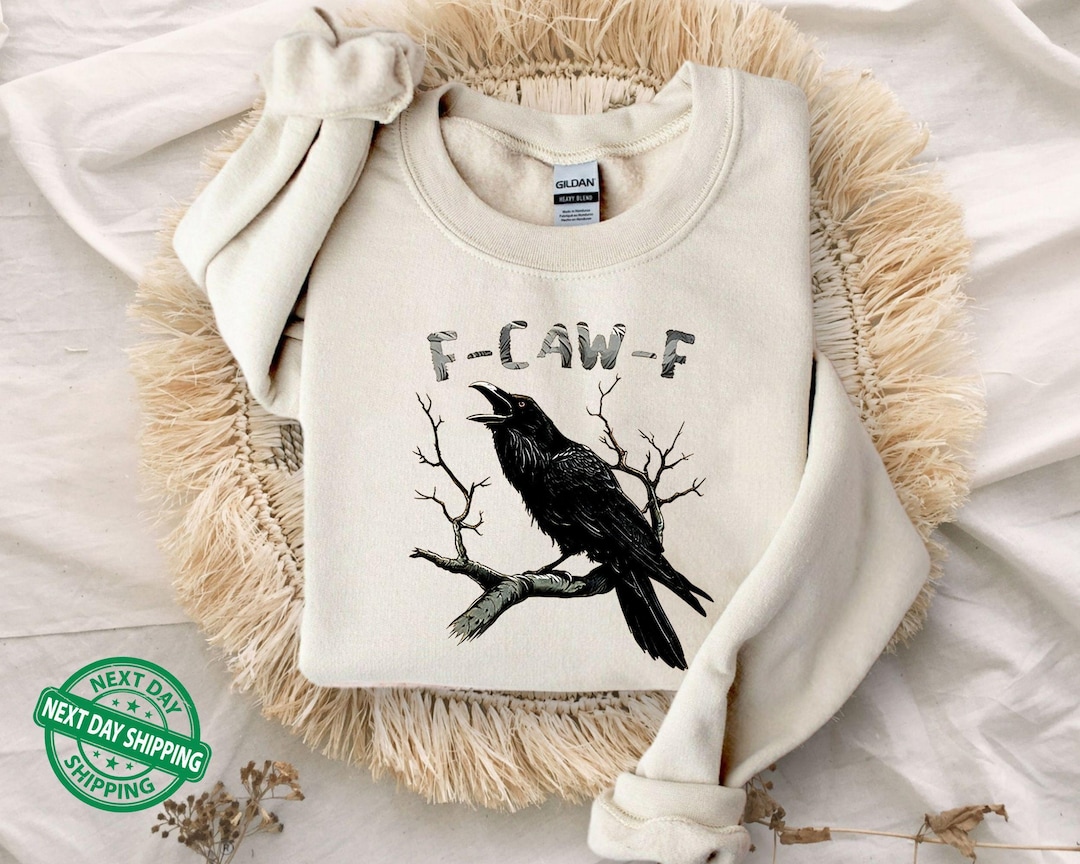 Black Bird Meme Sarcastic Halloween Sweatshirt, Funny Crow Halloween ...