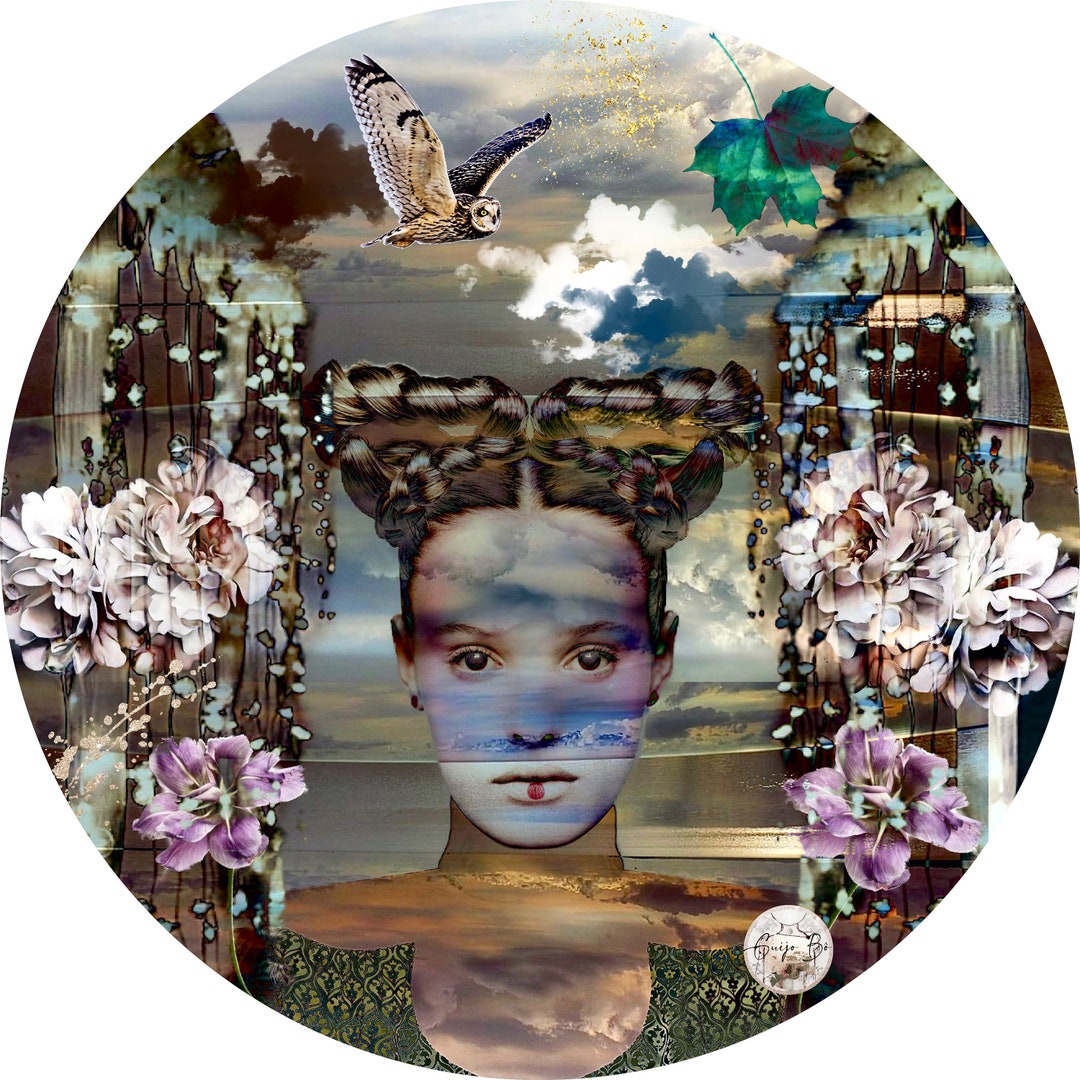 Art Collage Intuitif Cadre 30X30 Impression Sur Toile - Etsy