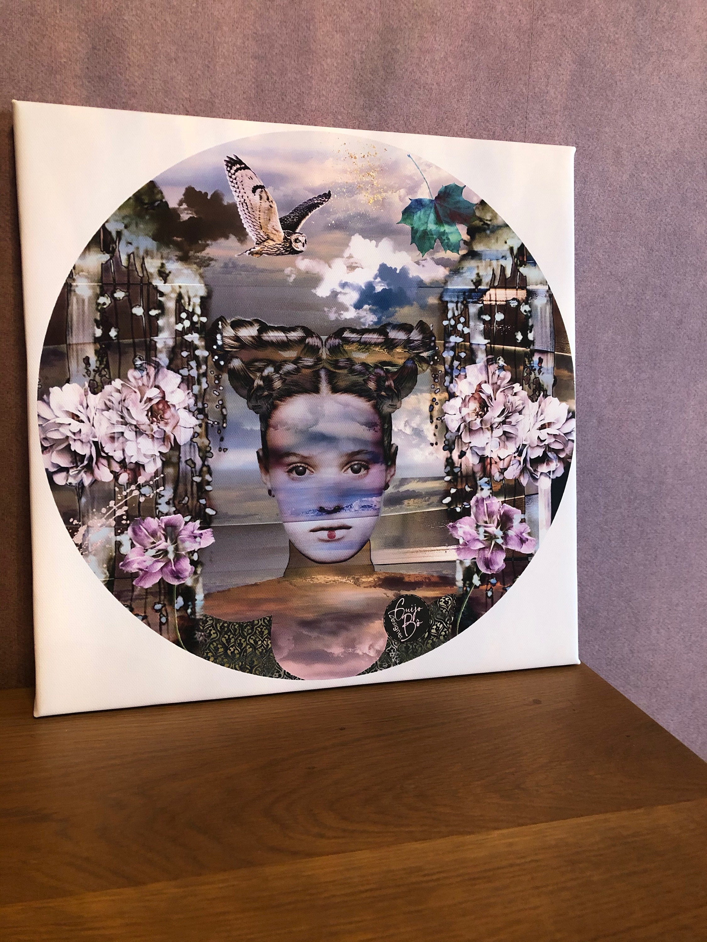 Art Collage Intuitif Cadre 30X30 Impression Sur Toile - Etsy