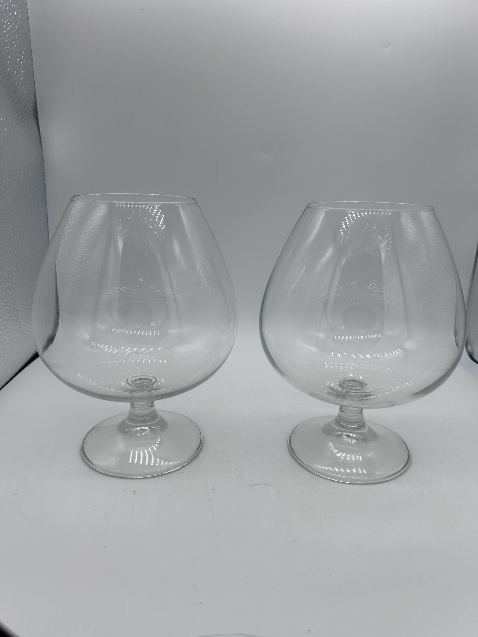 Pair Vintage Clear Glass Brandy Snifters X-large - Etsy