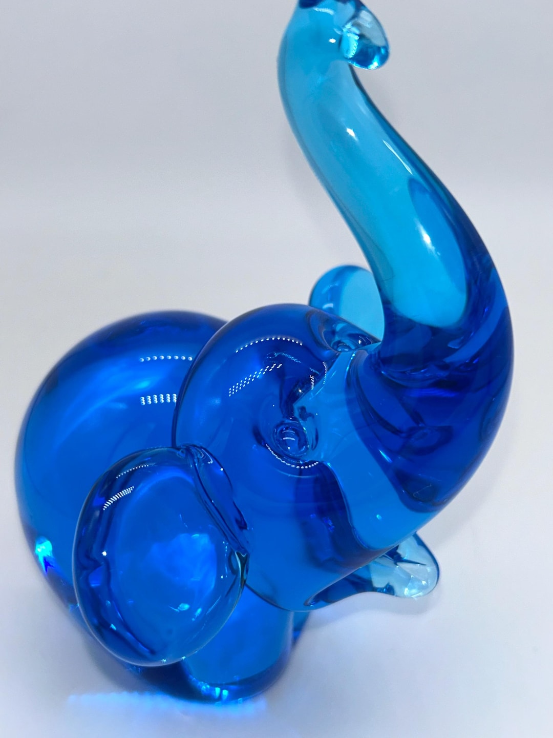 Vintage Blue Elephant Figurine - Etsy