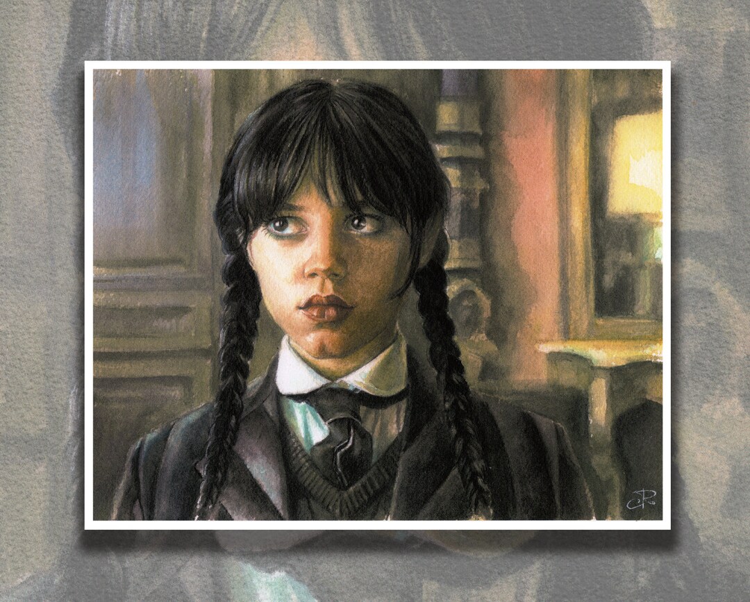 Wedenesday Watercolor Print - Wednesday Artwork - Wednesday Addams Art ...