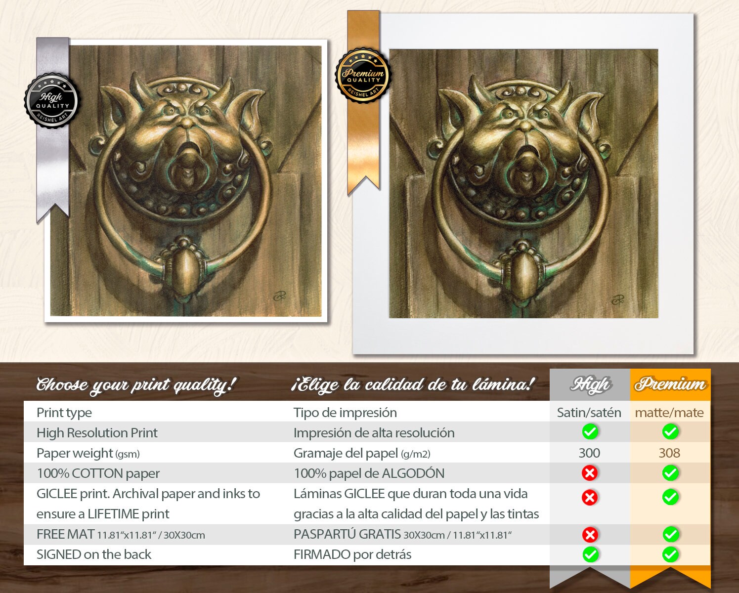 Knocker Art Print Left Knocker Labyrinth Watercolor Print - Etsy