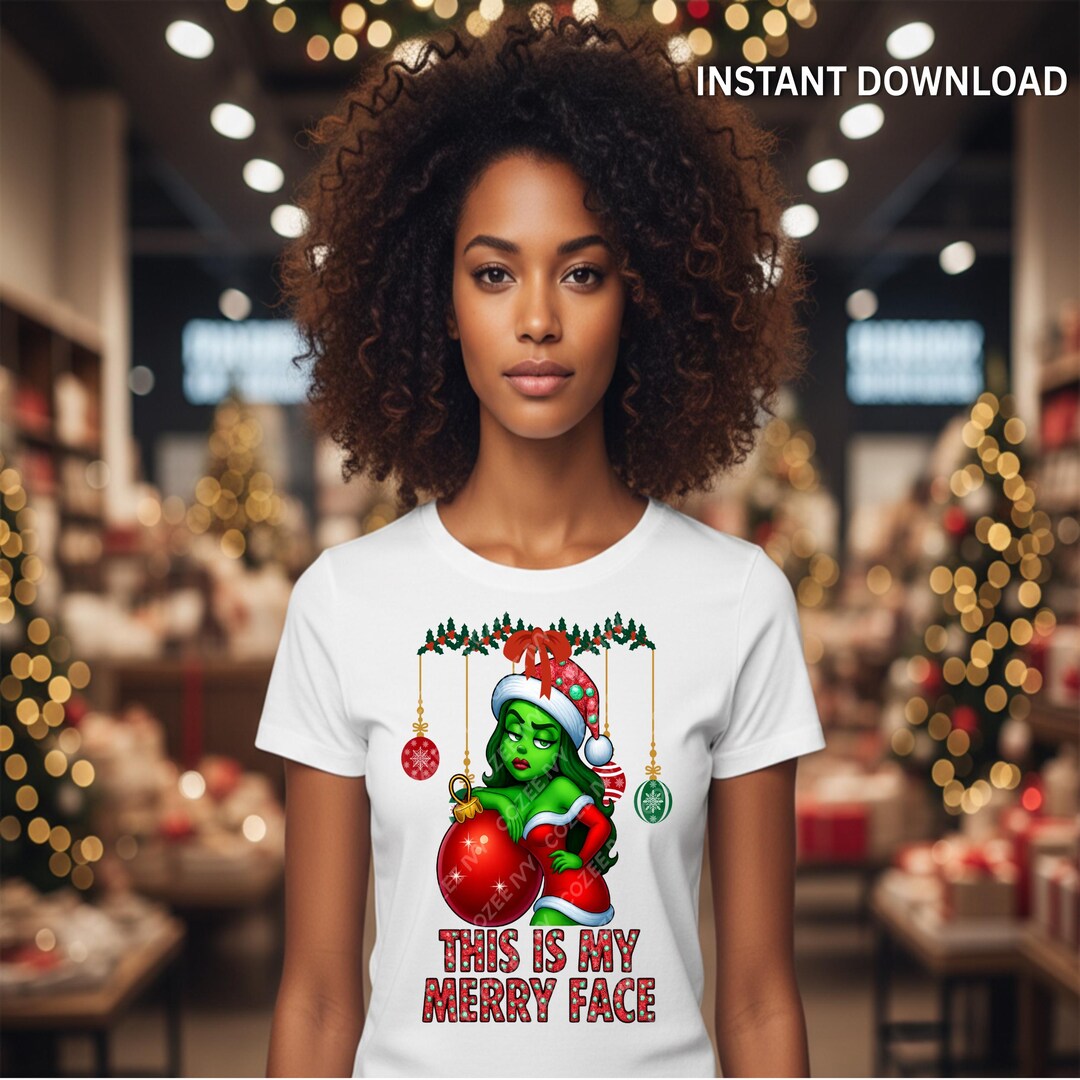 This is My Merry Face PNG – Sarcastic Christmas Girl Shirt Design - Etsy