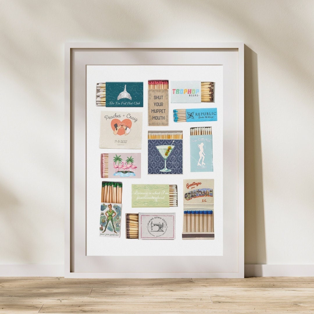 Southern Charm Matchbox Print | Aesthetic Matchbook Poster | Trendy ...
