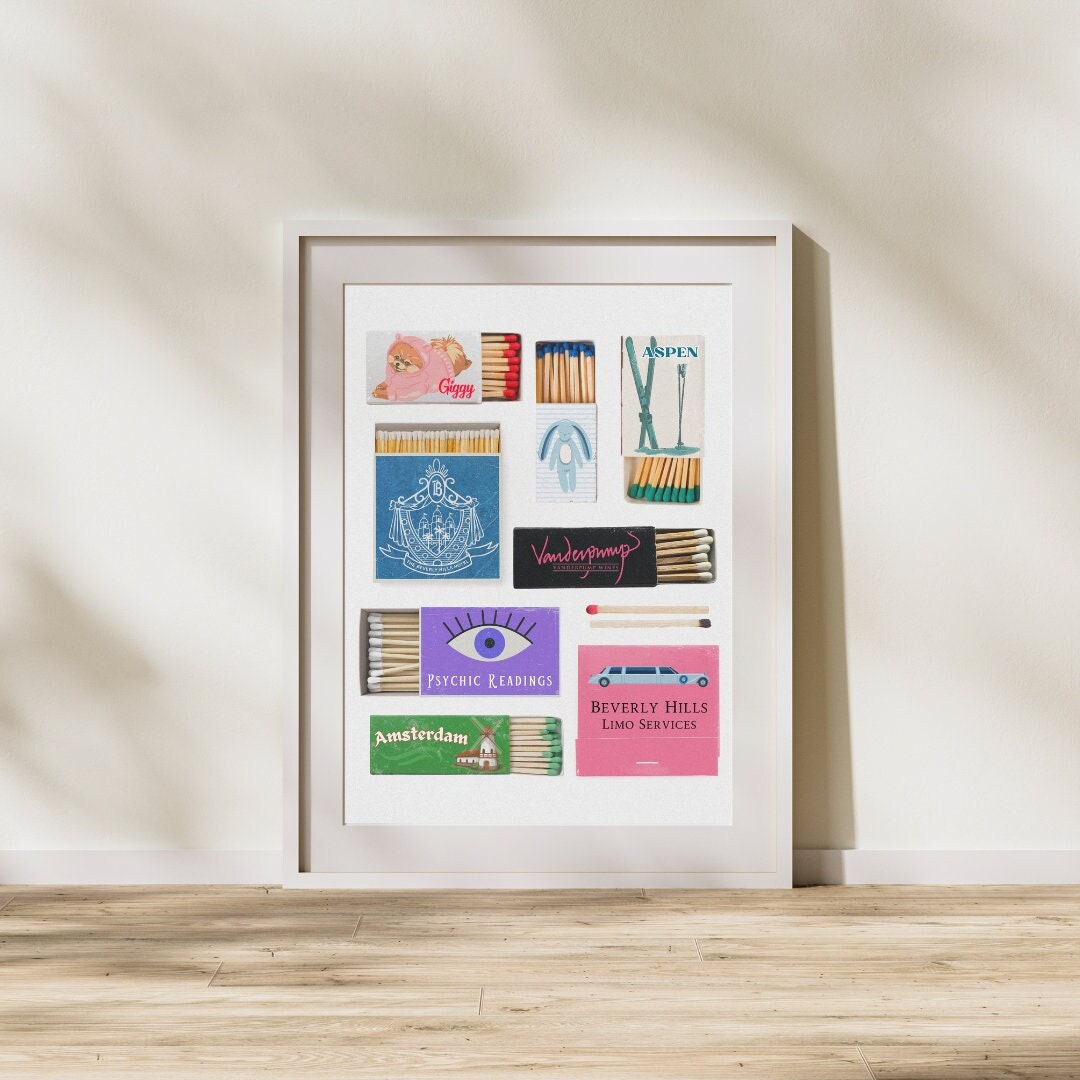 RHOBH Matchbox Print | Aesthetic Matchbook Poster | Trendy Real ...