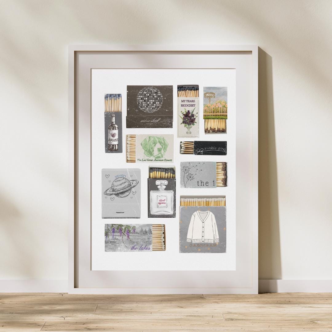 Folklore Album Matchbox Print | Taylor Swift Wall Art | Folklore Print ...