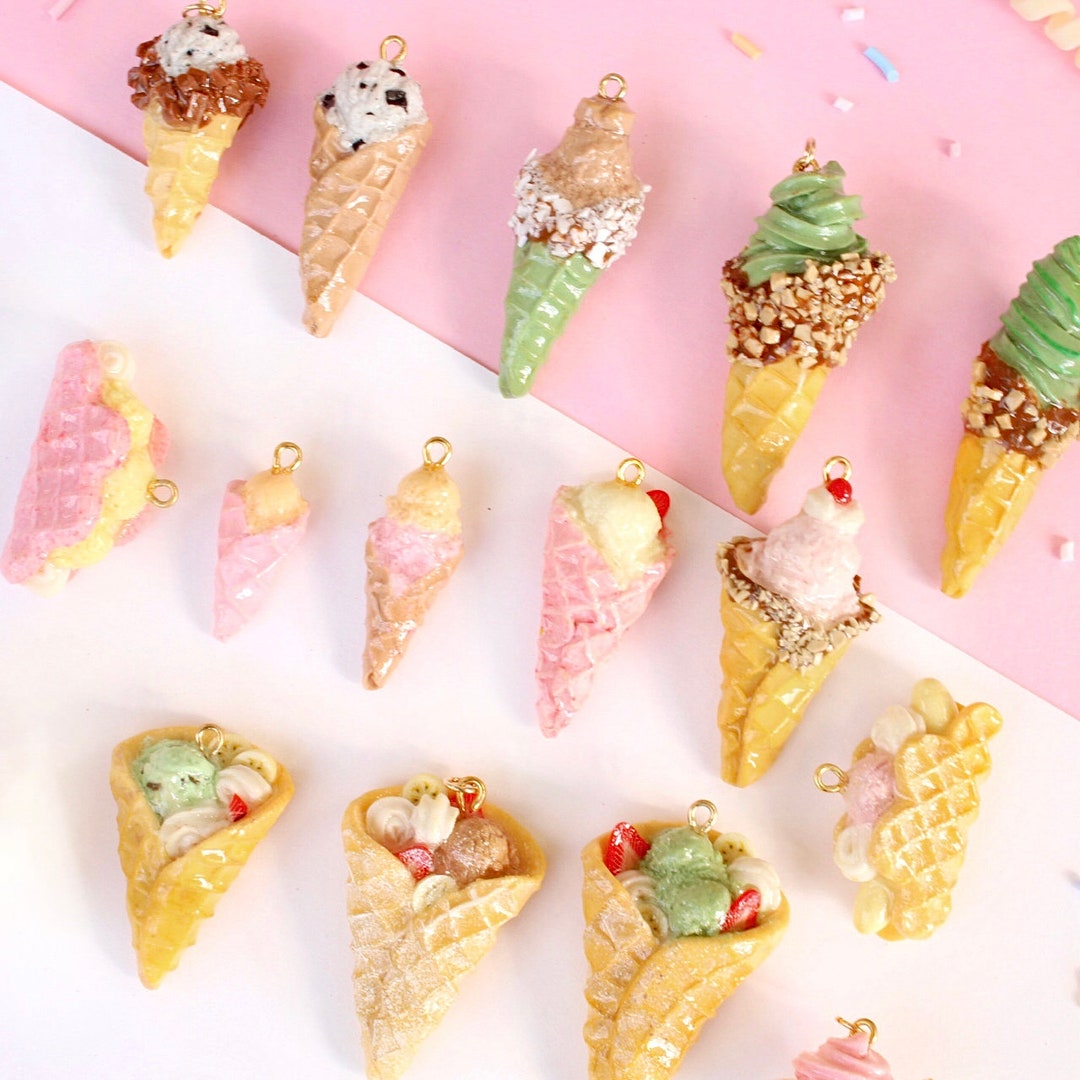 Ice Cream Clay Charm/ Food Charm/ Ice Cream Schlüsselanhänger - Etsy ...