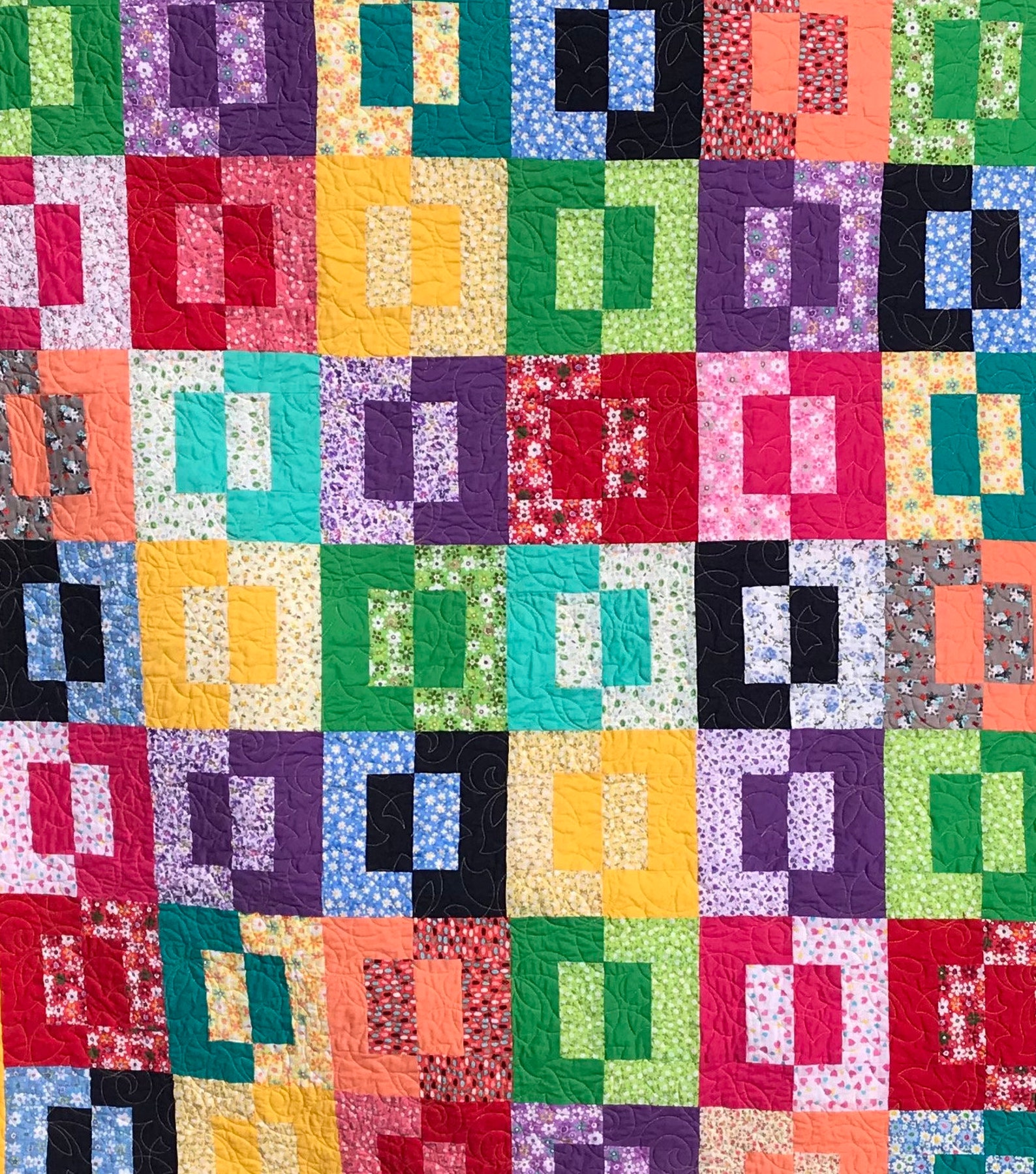 Colorful Puzzle Box Handmade Quilt - Etsy