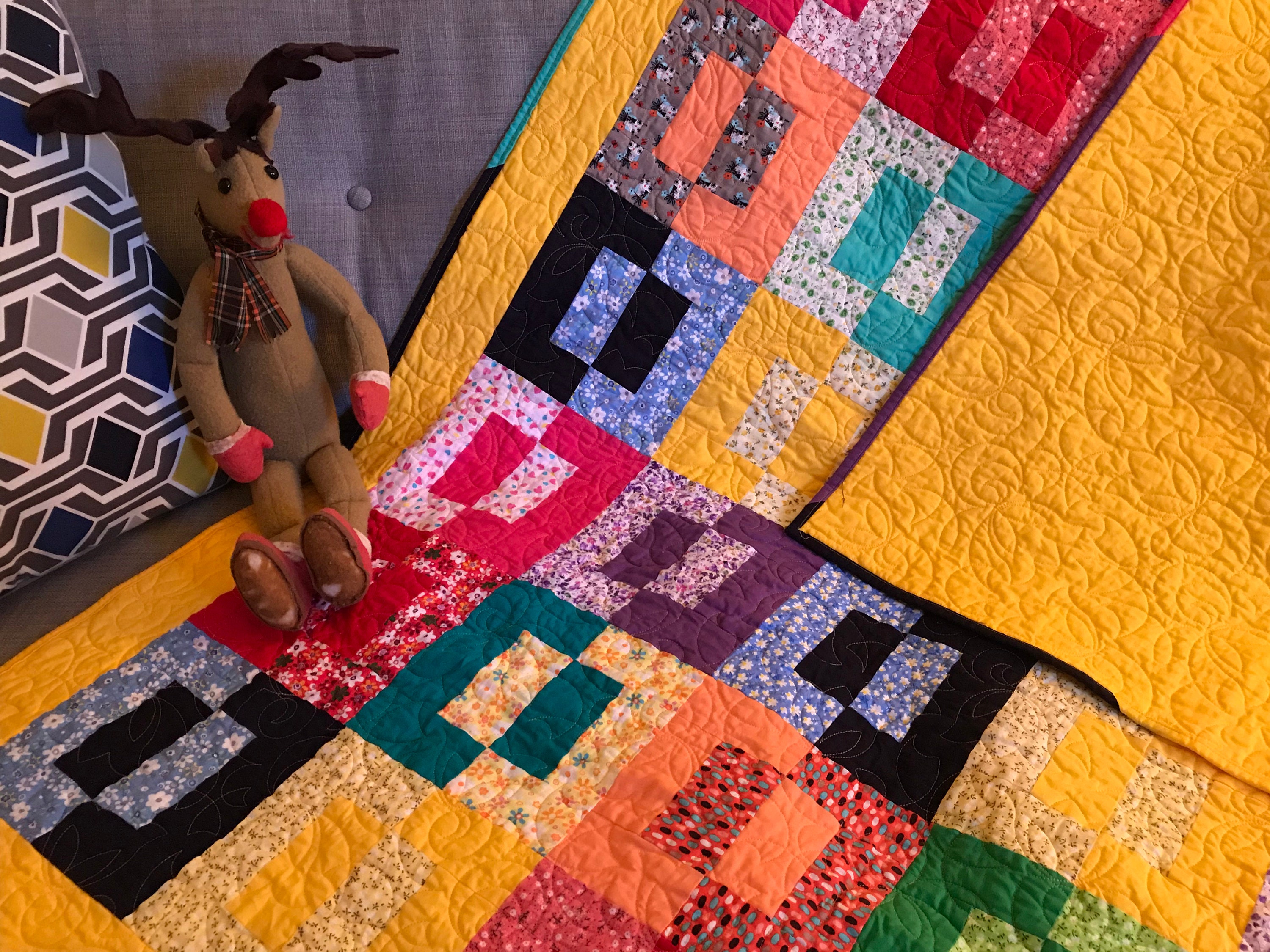 Colorful Puzzle Box Handmade Quilt - Etsy