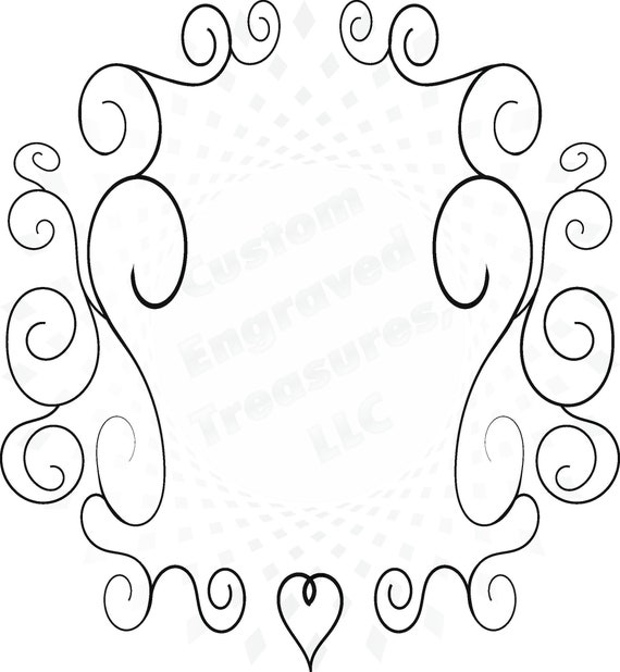 Wispy Border and Heart Digital Download | Etsy