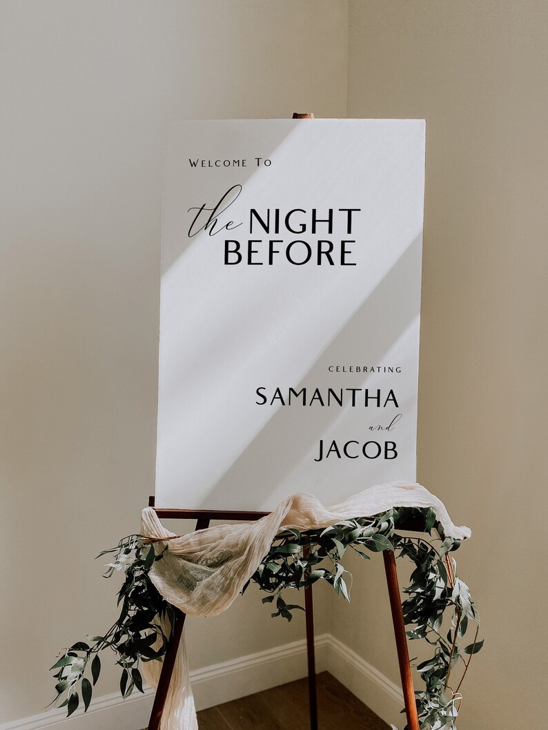 Wedding Rehearsal Welcome Sign Template, Minimalist Rehearsal Dinner ...