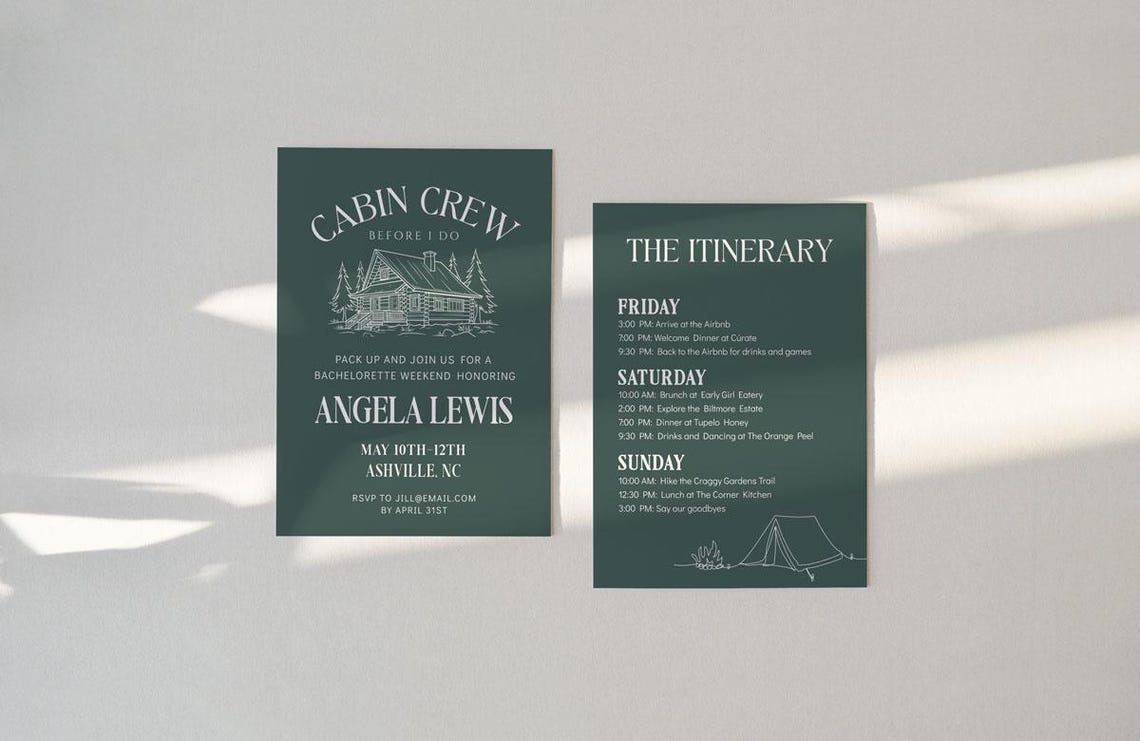 Cabin Crew Bachelorette Invitation and Itinerary, Bachelorette Weekend ...