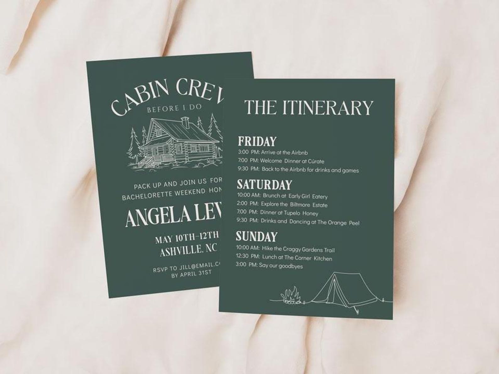 Cabin Crew Bachelorette Invitation and Itinerary, Bachelorette Weekend ...