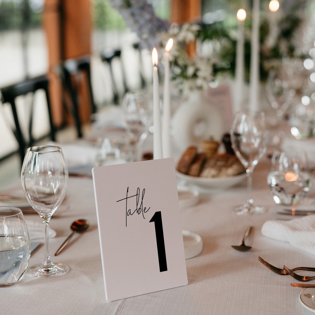 Modern Table Numbers Template, Editable Table Numbers, Minimal Wedding ...