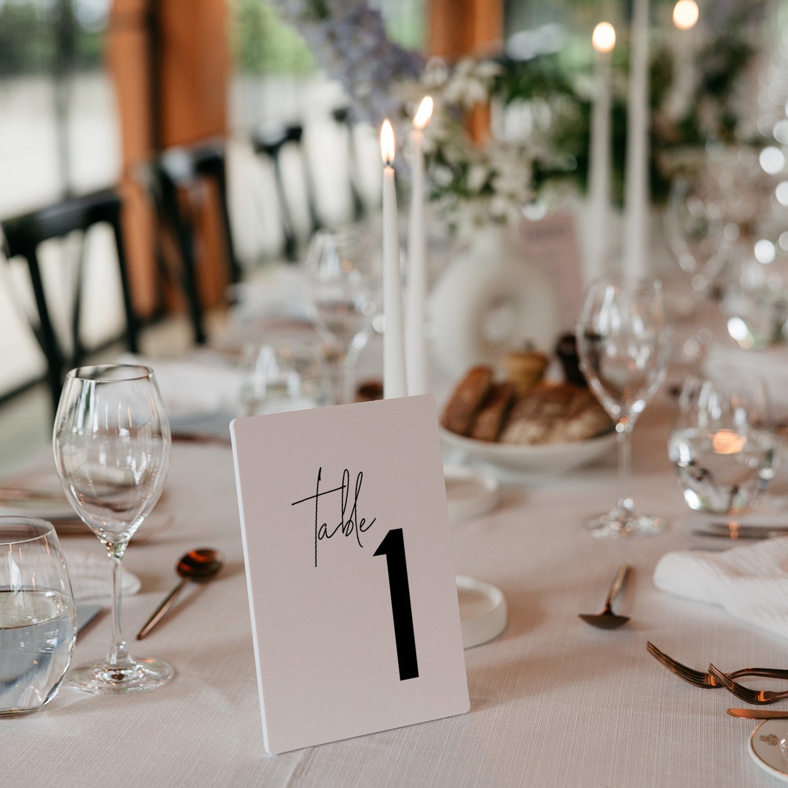 Modern Table Numbers Template, Editable Table Numbers, Minimal Wedding ...