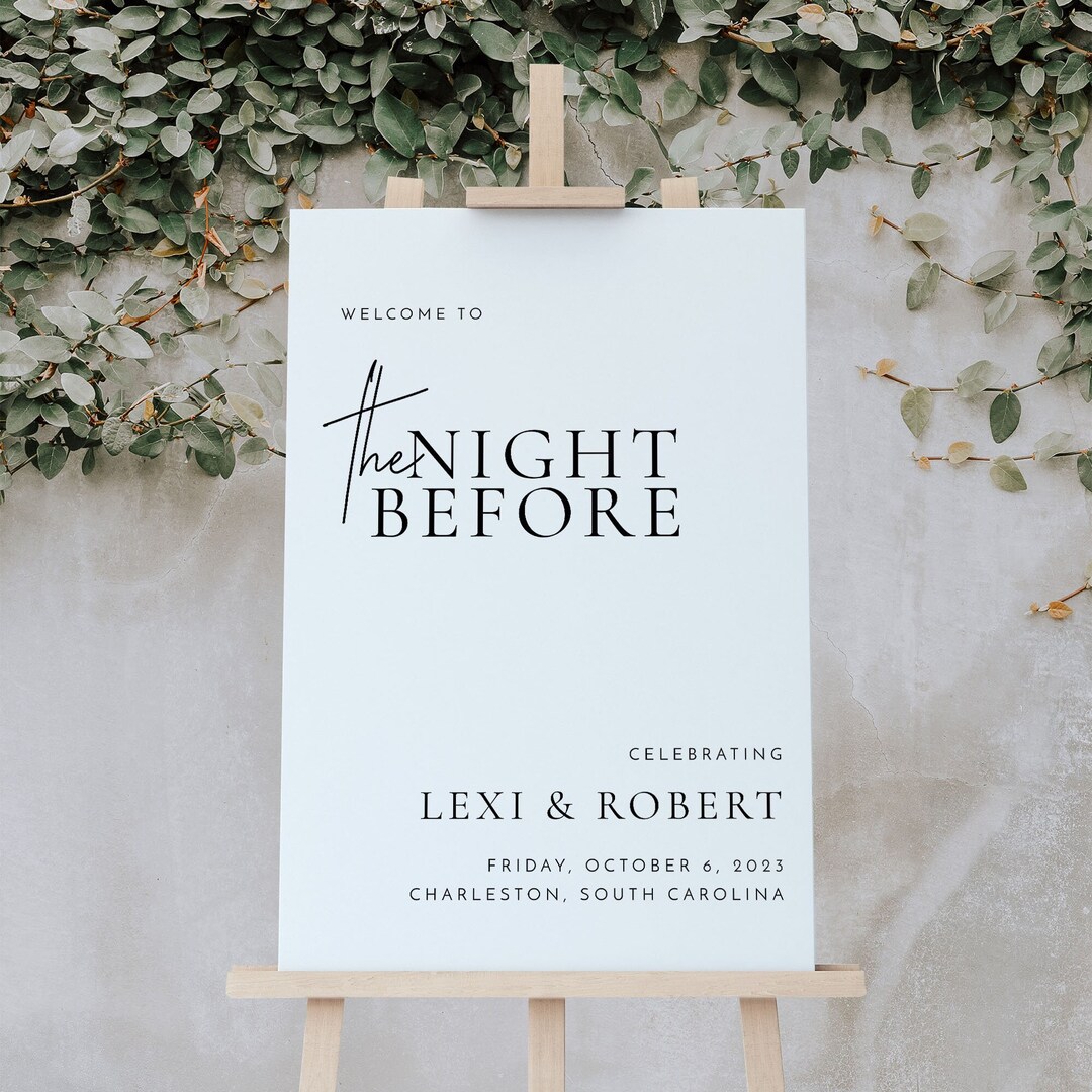 Wedding Rehearsal Welcome Sign Template, Minimalist Rehearsal Dinner ...