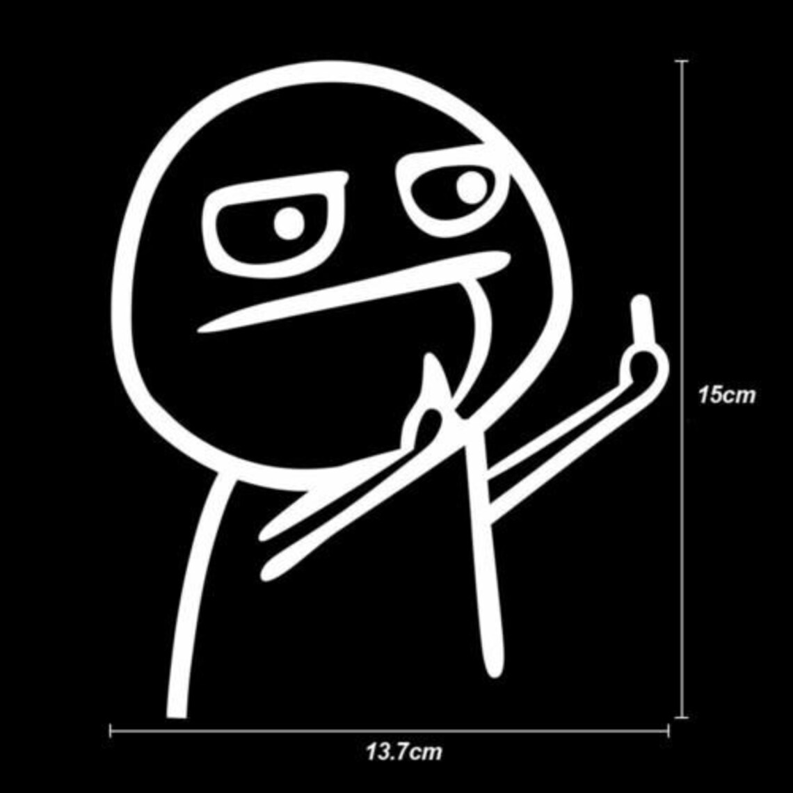 Funny Two Middle Finger Vinyl Car Sticker Bumper Window Decal White ...