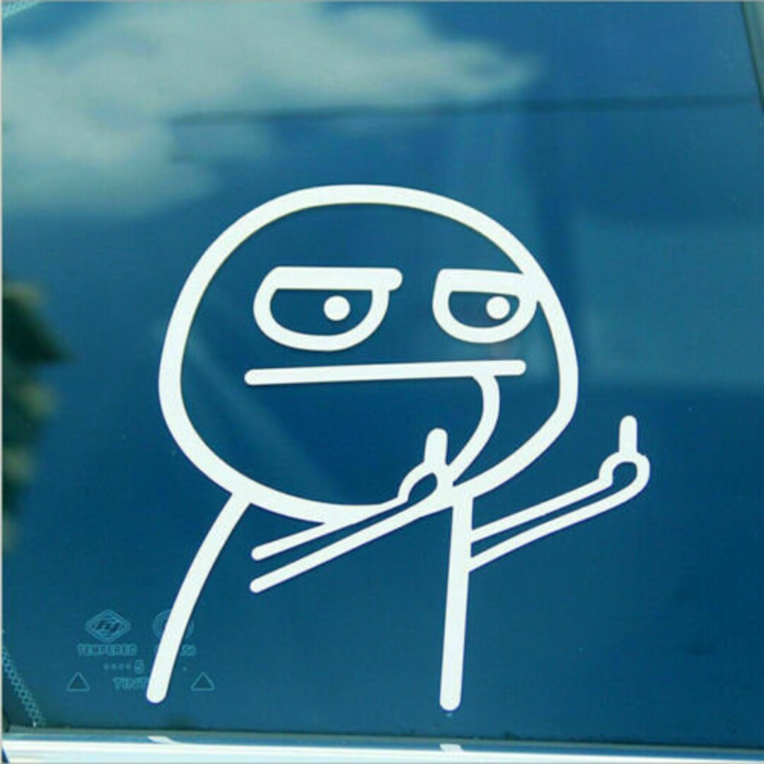 Funny Two Middle Finger Vinyl Car Sticker Bumper Window Decal White ...