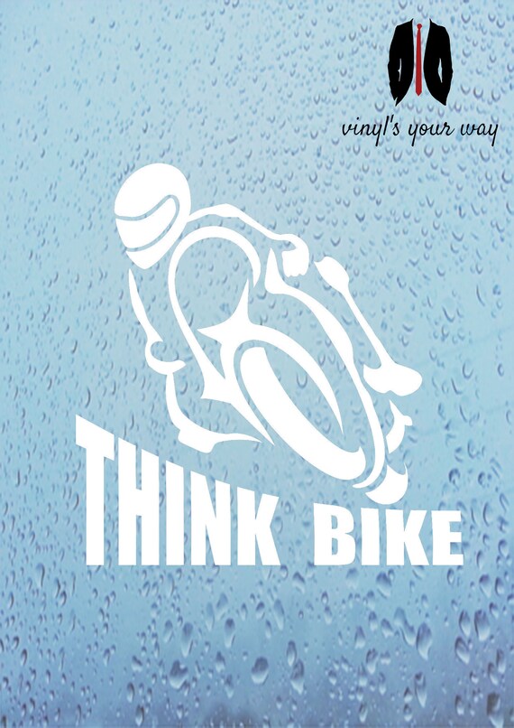 Think Bike Vinyl Decal Sticker Car Motorbike Window Bumper - Etsy