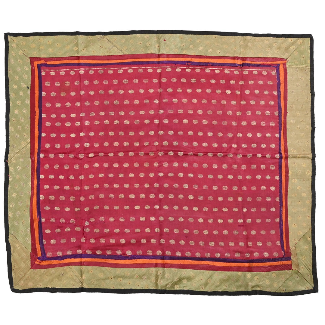 Vintage Wall Hanging, Zari Thread Tapestry, 2.9 X 2 Ft Silk Brocade ...