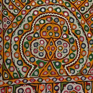 Indian Embroidered Antique Gujrati Mirror Work Wall Hangings Boho ...