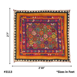 Indian Hand Embroidered Gujarati Tapestry Vintage Boho Banjara Wall ...