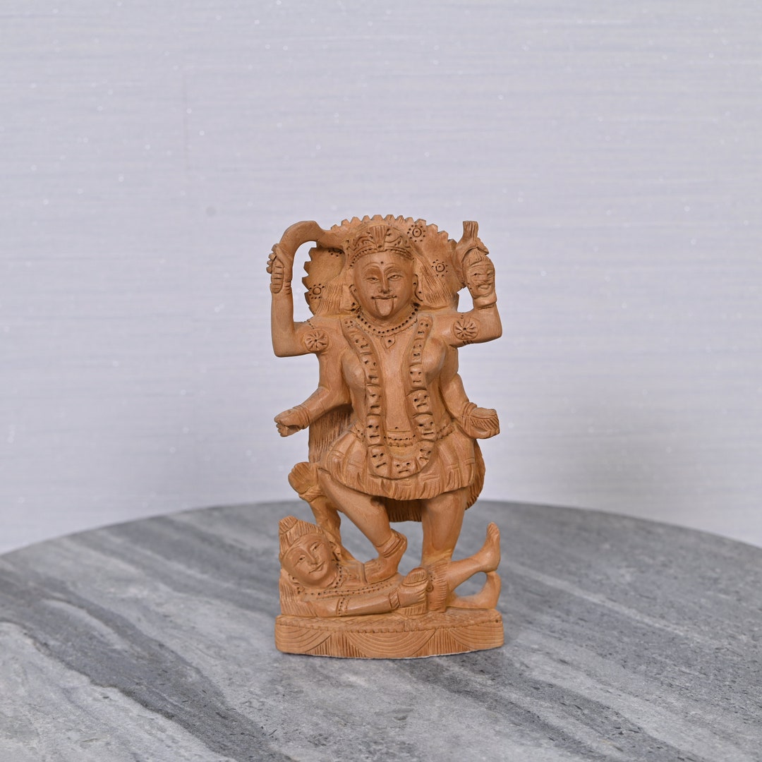 Vintage Durga Statue Wood Indian Statue Hindu Goddess Durga - Etsy