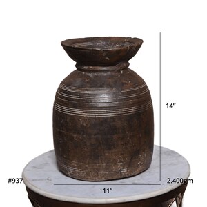 Wooden Vessel Statue Wood Surahi Figurines Vintage Wooden Hand Painted ...