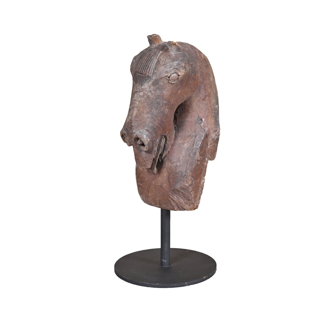 Home Decor Hand Carved Horse Head Statue Vintage Wooden Horse Table Top ...