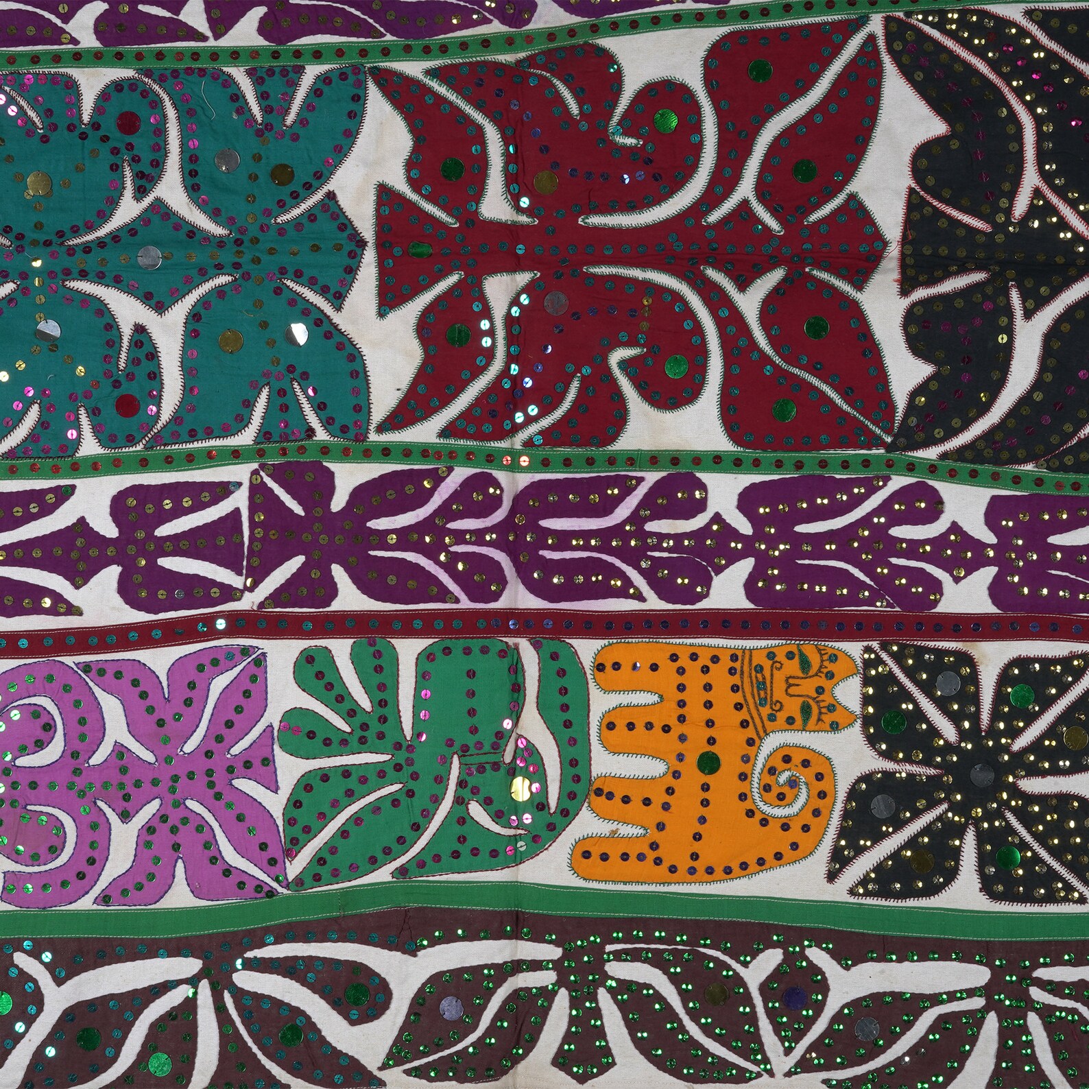 Indian Applique Hand Embroidered Wall Hanging Gujrati Textile, Home ...