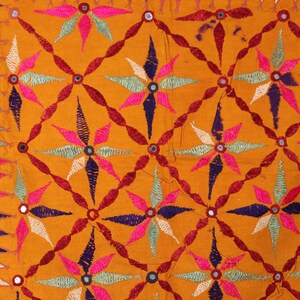 Vintage Floral Motifs Gujarati Hand Embroidered Textile Traditional ...