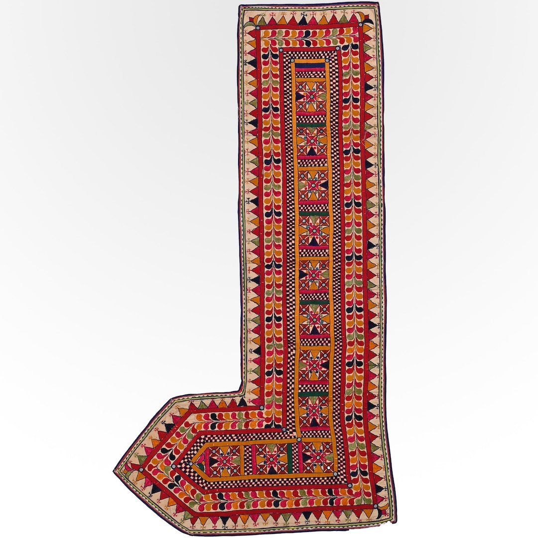 Vintage Toran, 2.6x5 Ft Bandanwar, Door Hanging, Antique Hand ...