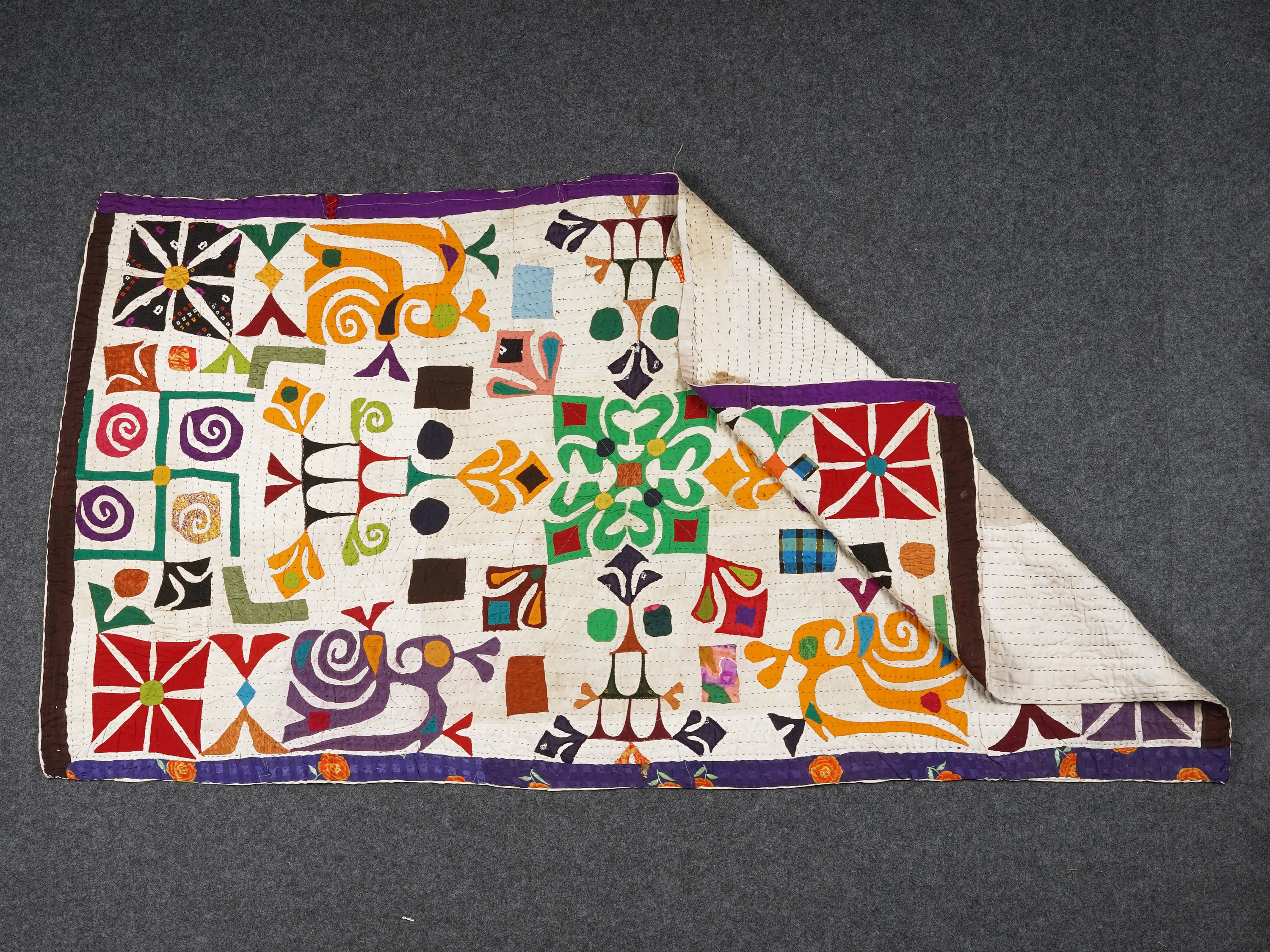 Vintage Floral Motifs African Wall Hanging, Wall Applique Tapestry ...