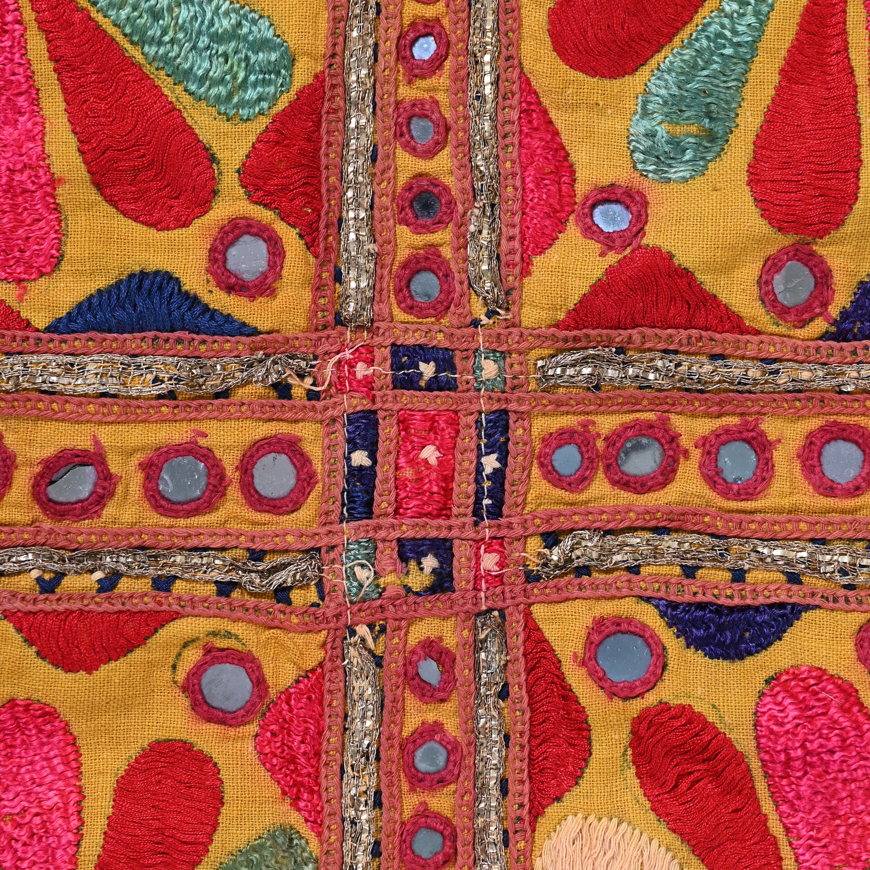 Embroidered Textile Indian Gujarati Handmade Tapestry Vintage Tribal ...