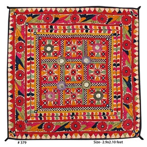 Indian Banjara Handmade Embroidery Wall Hanging, Mirror Silk Threadwork ...