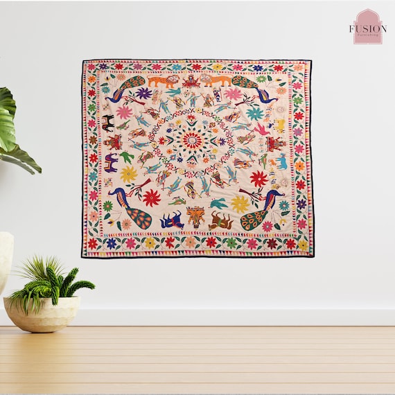 Vintage Embroidered Traditional Design Decoration Tapestry - Etsy