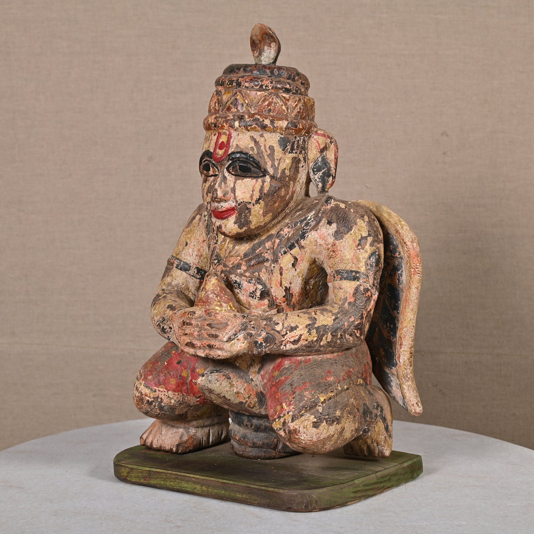 Indian Yaksha Winged Nymphs Figurines Wood Figurines Vintage Indian ...