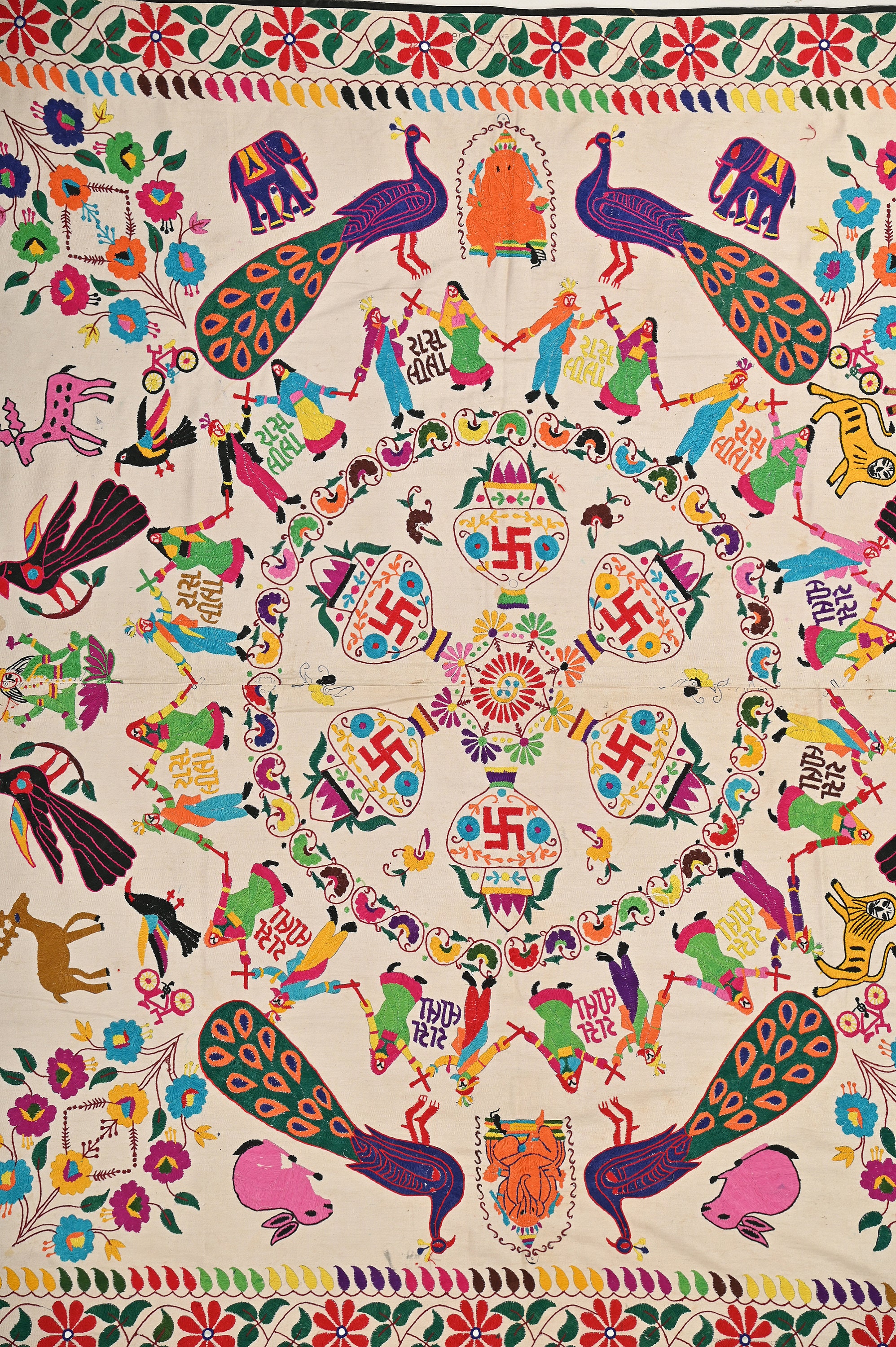 Wall Art Indian Gujarati Textile Wall Hanging Banjara Vintage Tribal ...