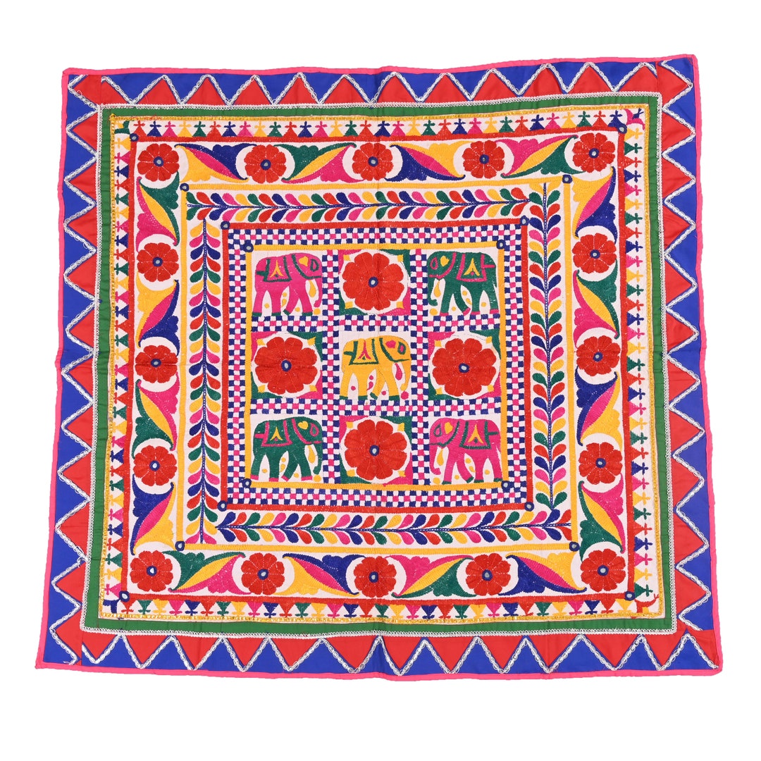 Indian Gujarati Vintage Handmade Textile Wall Hanging Banjara Tribal ...