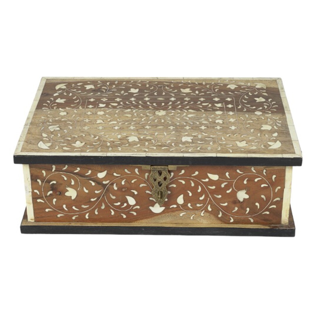 Handmade Bone Inlay Wood Box Multipurpose Storage Gift Box Decorative ...