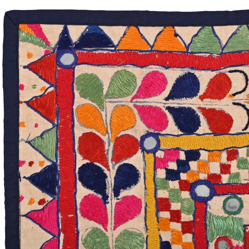 Wall Art Traditional Indian Textile Mandala Tapestry Gujarati ...