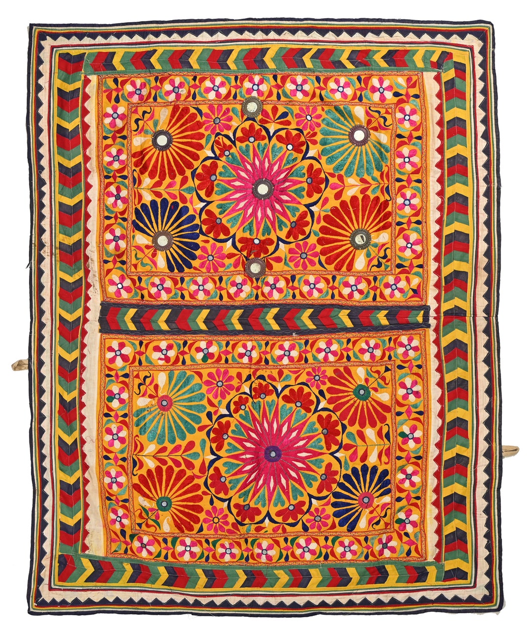 Indian Gujarati Textile Wall Hanging Boho Handmade Antique Banjara ...