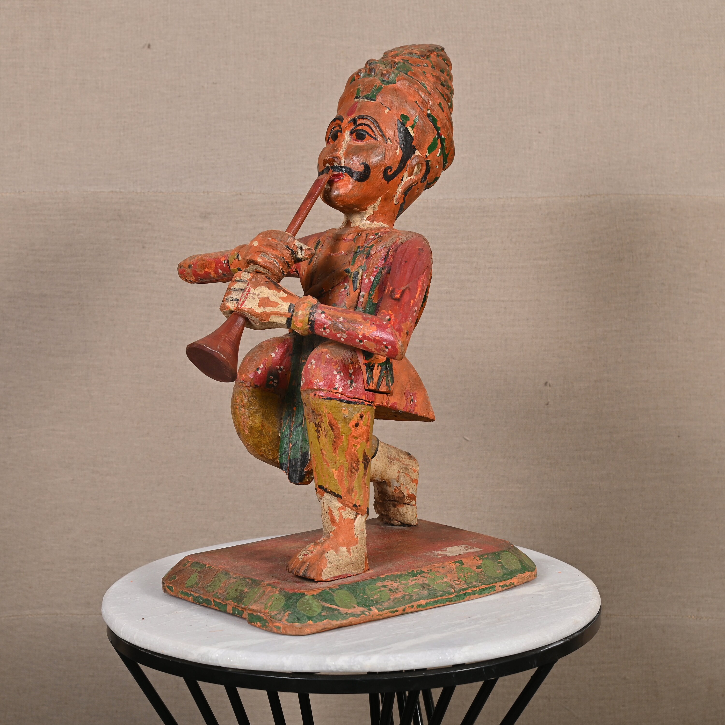 Vintage Wooden Statue Rajasthani Man Figurines Indian Wooden Hand ...