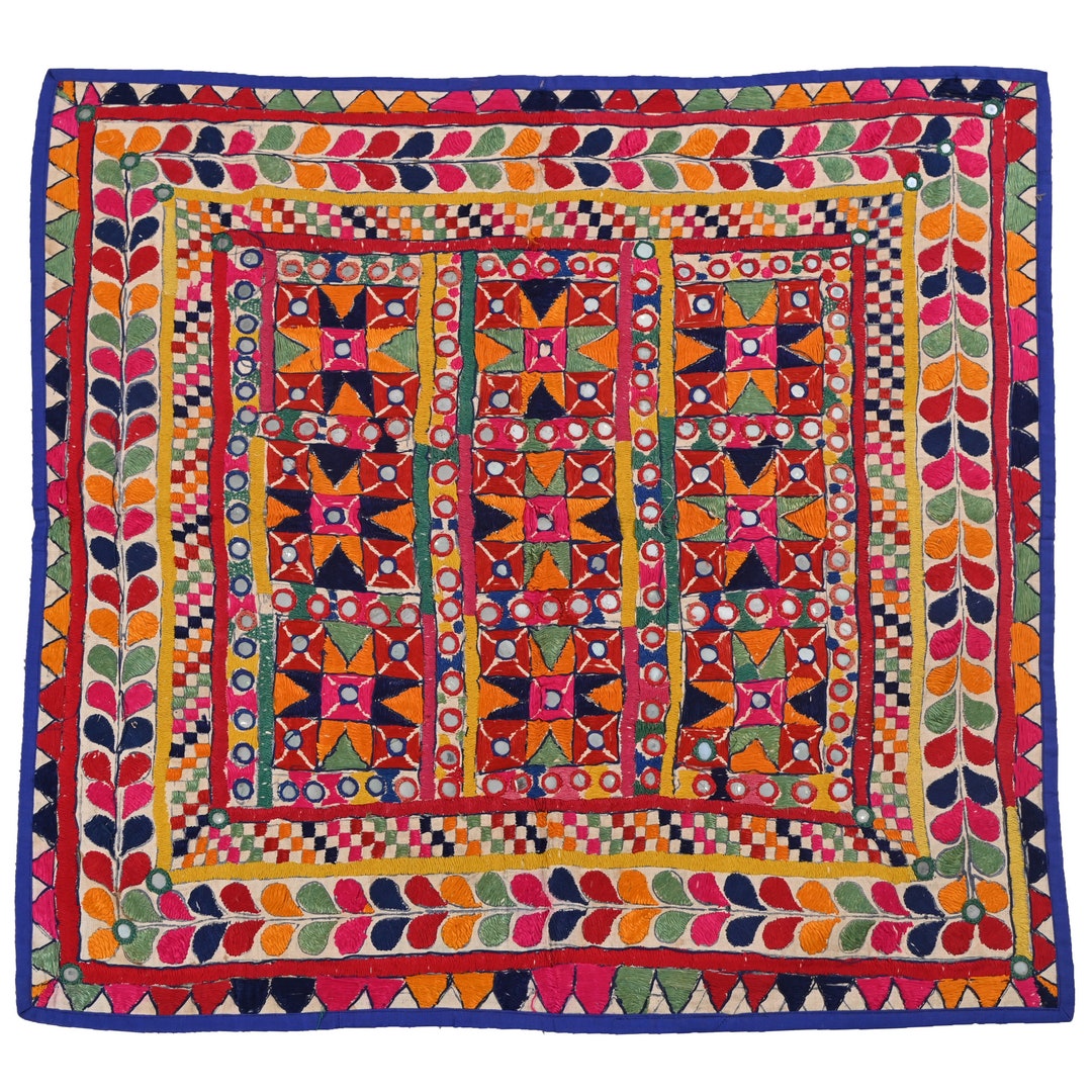 Boho Wall Hanging Art Indian Embroidery Floral Vintage Tapestry Wall ...