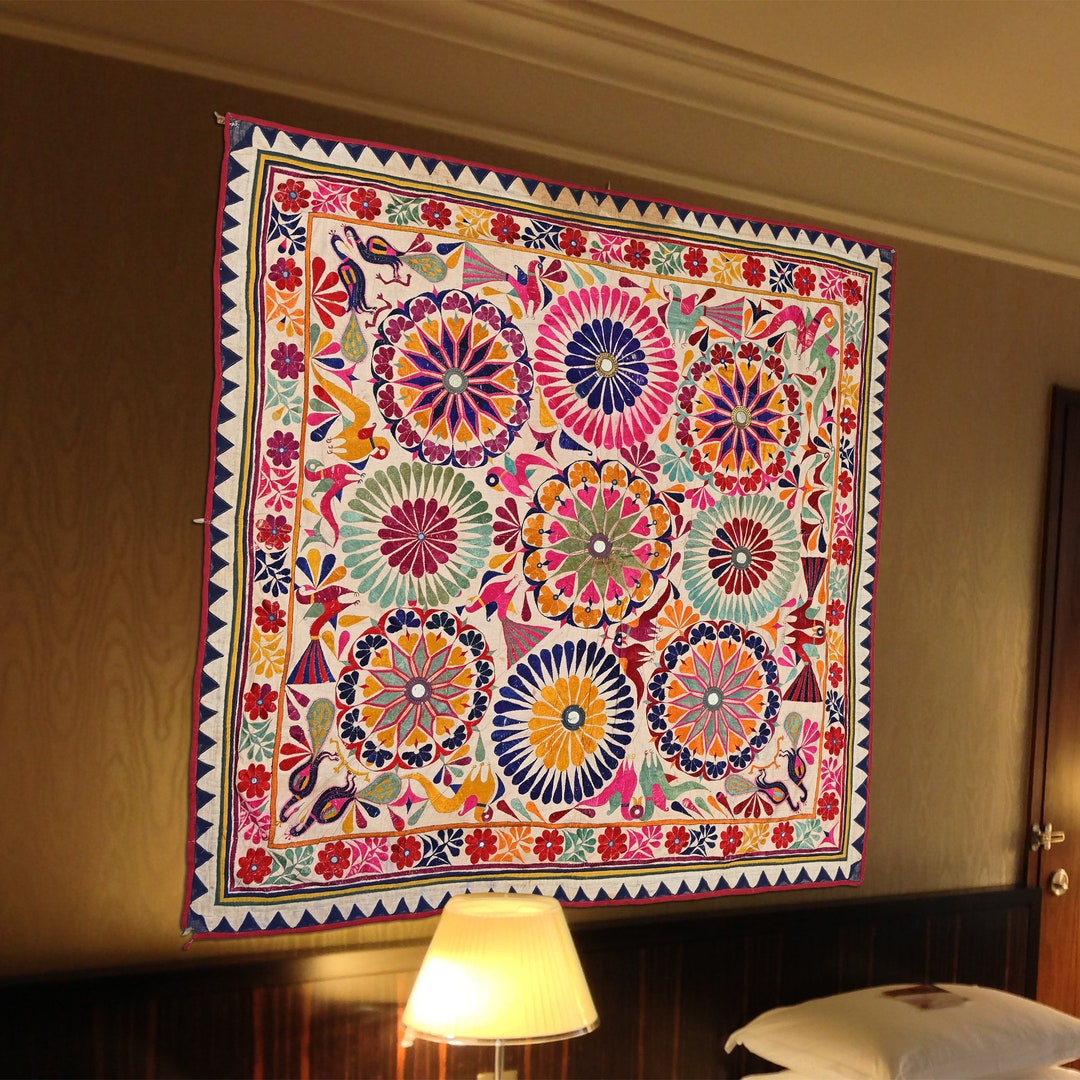 Wall Hanging Tapestry Textile Multicolor Wall Art Decor, Indian Hand ...
